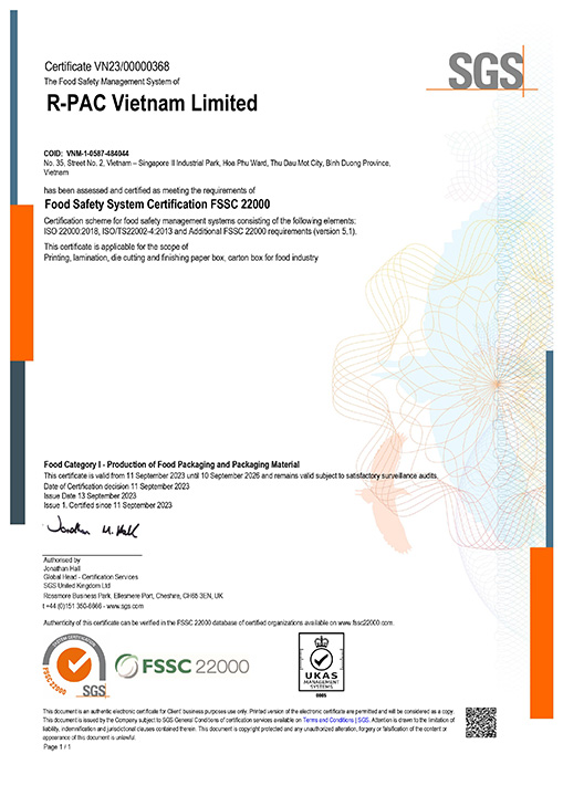 R-PAC Packaging - R-PAC Viet Nam Limited | Vietnam Yellow Pages